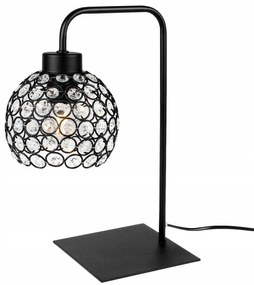Stolní lampa Crystal, 1x černé křišťálové stínítko