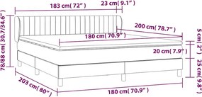 Box spring postel s matrací růžová 180x200 cm samet 3127630