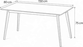 Jídelní stůl Campo 150, bílá