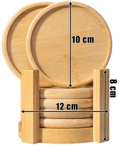 Sada 6 ks bambusových podtácků EMERALD hnědá