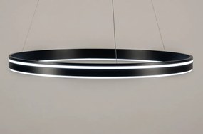 Závěsné černé velké LED svítidlo nad stůl Athena Black 80