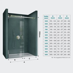 design sprchové posuvné dveře TERAMO 4 - CHROM 100-150cm Velikost: 110