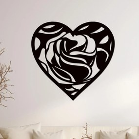 dřevo života Dřevěné srdce na zeď - LOVE Zvolte barvu dekoru: Černá, Rozměry šxv (cm): 80x76