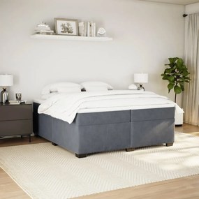 Box spring postel s matrací tmavě šedá 200x200 cm samet 3285306