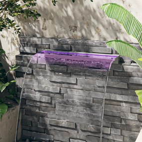 Přelivový vodopád s RGB LED osvětlením nerezová ocel 90 cm 151411