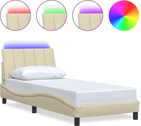 Rám postele bez matrací Hanko krémově 90x200 cm textil 3310438