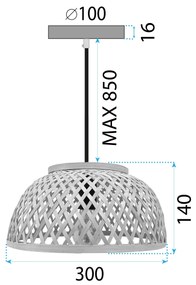 Toolight Toolight, stropní závěsné svítidlo 1xE27 APP1628-1CP, přírodní hnědá-černá, OSW-03613