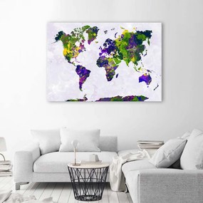 Gario Obraz na plátně Malovaná mapa světa Rozměry: 60 x 40 cm