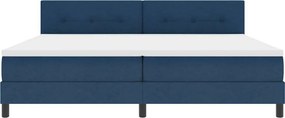 Postel s boxspringem s čelo Modrá 200 x 200 cm textil 3338719