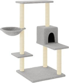 Škrabadlo pro kočky se sisalovými sloupky světle šedé 95 cm 172074