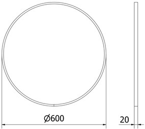 Mexen Loft, kulaté koupelnové zrcadlo 60 cm, barva rámu zlatá lesklá, 9850-060-060-000-50