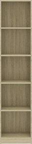 vidaXL Knihovna s 5 policemi 40 x 24 x 175 cm dřevotříska [800849] Barva: bílá s vysokým leskem