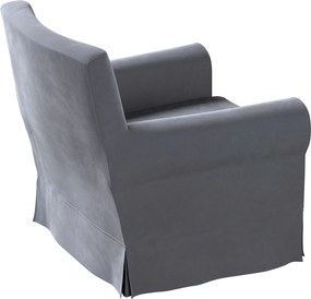 Potah na křeslo IKEA Ektorp Jennylund barva šedá látka lesklé, sametová