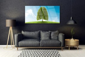 akrylový obraz Tráva Strom Plíce Příroda 120x60 cm