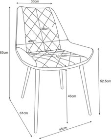 Set 2 ks jídelních židlí SJ.0488, černá