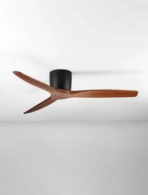 LED černo-dřevěné moderní stropní svítidlo Ninemia s dálkovým ovládáním