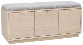 Rowico světle hnědá lavice s úložným prostorem CONFETTI a šedým sedákem 106 cm 103768