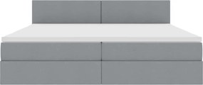 Postel s úložným prostorem a matrací Světle šedá 200 x 200 cm 3370467