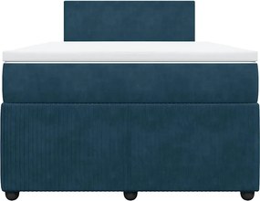 Box spring postel s matrací modrá 120 x 200 cm samet 3290008