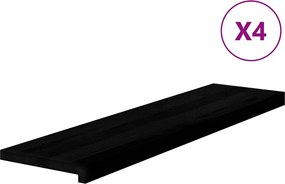 Nášlapy na schody 4 ks hnědo-černé 100x30x2 cm masivní dub 3283022