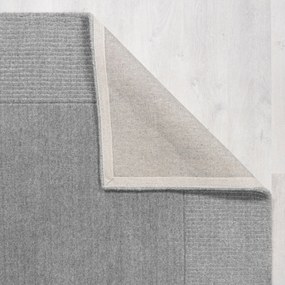 Kusový ručne tkaný koberec Tuscany Textured Wool Border Grey Marl, 120x170, šedá, obývacia izba, Flair Rugs