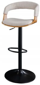 Designová barová otočná židle Uriela jasan / béžová