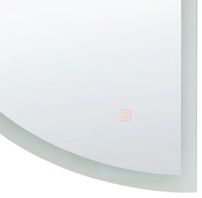 Půlkulaté nástěnné LED zrcadlo ø 80 cm stříbrné BEZONS Beliani