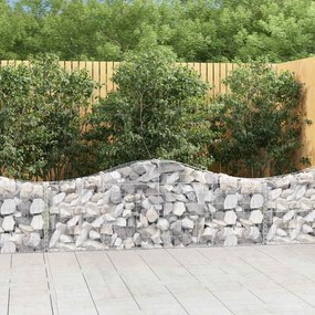 Klenuté gabionové koše 2 ks 200x30x60/80 cm pozinkované železo 3145388