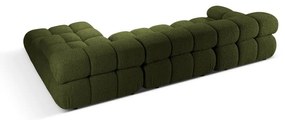 Zelená modulární rohová pohovka z textilie bouclé (pravý roh) Bellis – Micadoni Home