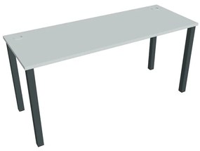 Stůl pracovní rovný 160 cm hl. 60 cm - Hobis Uni UE 1600 Dekor stolové desky: šedá, Barva nohou: černá