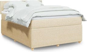 Box spring postel s matrací krémová 140x200 cm textil 3289777