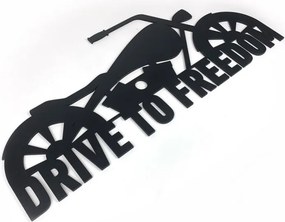 Dřevěná dekorace motorka Drive to Freedom černá