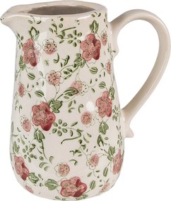Keramický dekorační džbán s růžovými květy Lillia M - 16*11*18 cm