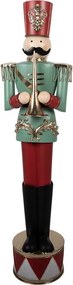 Kovová dekorace Louskáček Nutcracker s trubkou - 33*27*121 cm