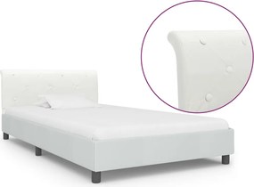 Rám postele bílý umělá kůže 100 x 200 cm 284871