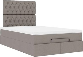Osmanský rám postele s matrací taupe 120x200cm textil 3314083