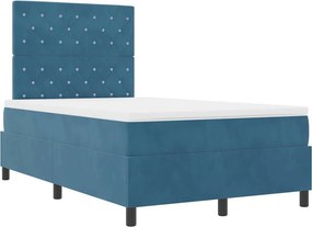 Postel s boxspringem s matrací Tmavě modrá 120 x 200 cm samet 3339762