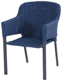Tmavě modrá zahradní židle z umělého ratanu Cairo – Hartman