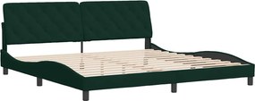 Rám postele bez matrace tmavě zelená 200 x 200 cm samet 3207944