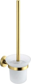 kielle Oudee - WC štětka nástěnná s držákem, matné sklo/brushed gold 40502036