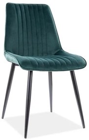 Jídelní židle Kim Velvet, zelená / černá