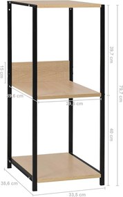 Malá rovná knihovna černá a dub 33,5 x 39,6 x 79,7 cm kompozit 288233
