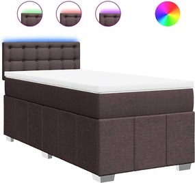 Box spring postel s matrací tmavě hnědá 90x200 cm textil 3289268