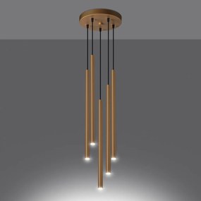 Sollux Lighting Závěsná lampa PASTELO 5P zlatá