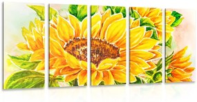 5-dílný obraz nádherná slunečnice Varianta: 200x100