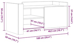 Konferenční stolek dub sonoma 100 x 50 x 50 cm kompozitní dřevo