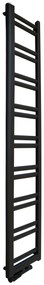 Regnis Retro, topné těleso 300x900mm se středovým připojením 50mm, 401W, černá matná, RETRO90/30/D5/BLACK