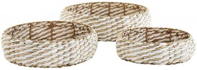 Úložný proplétaný košík Grass Natural White Velikost S, bílá barva, přírodní barva