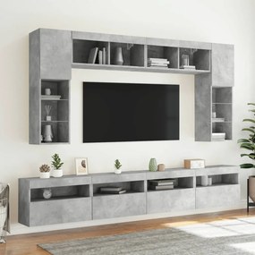 Nástěnné TV skříňky s LED 2 ks betonově šedé 60 x 30 x 40 cm
