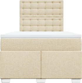 Box spring postel s matrací krémová 120x200 cm textil 3292774
